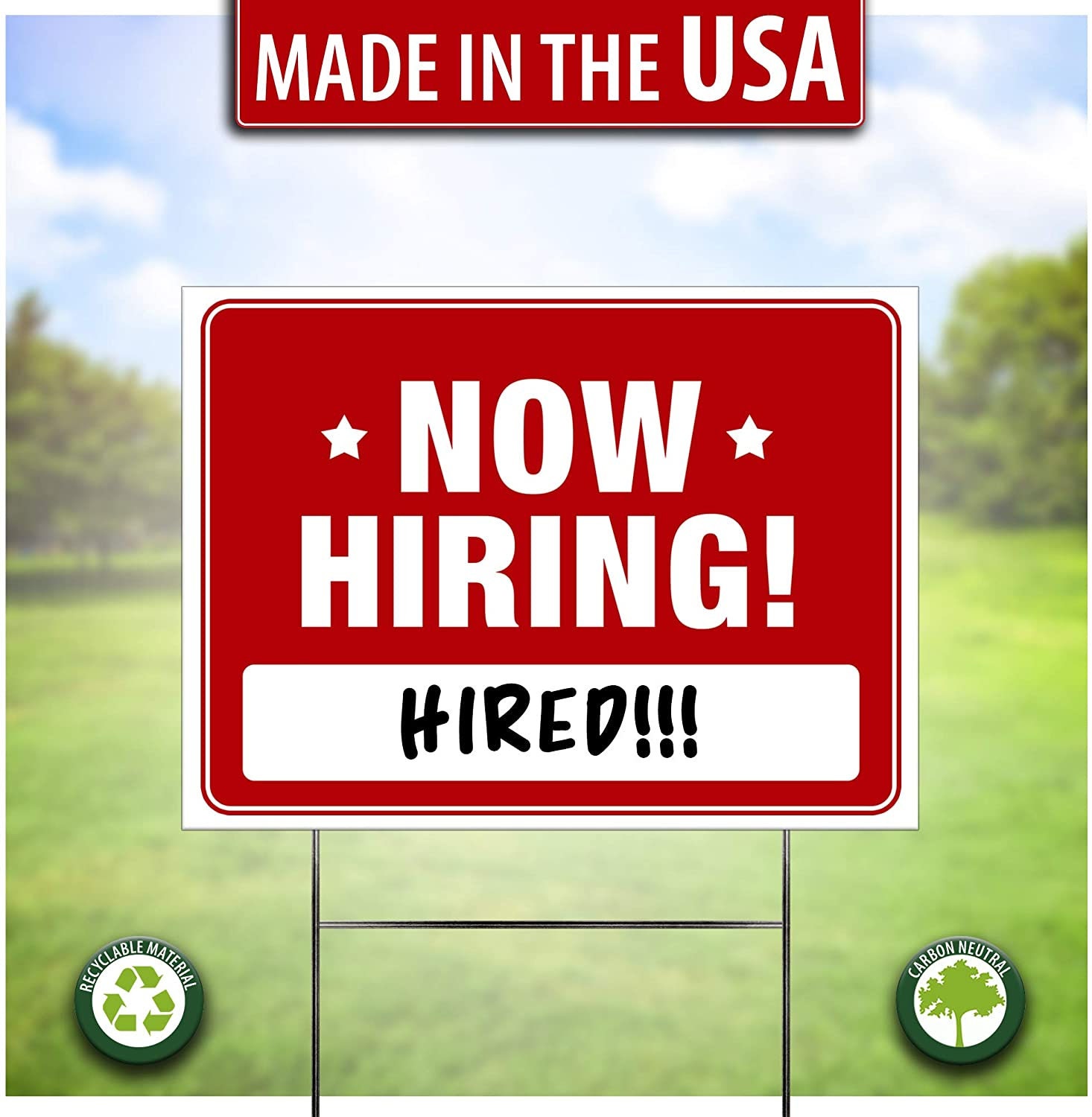 Now Hiring Signs (multiple Pack Sizes) Help Wanted Signs With Stakes ...