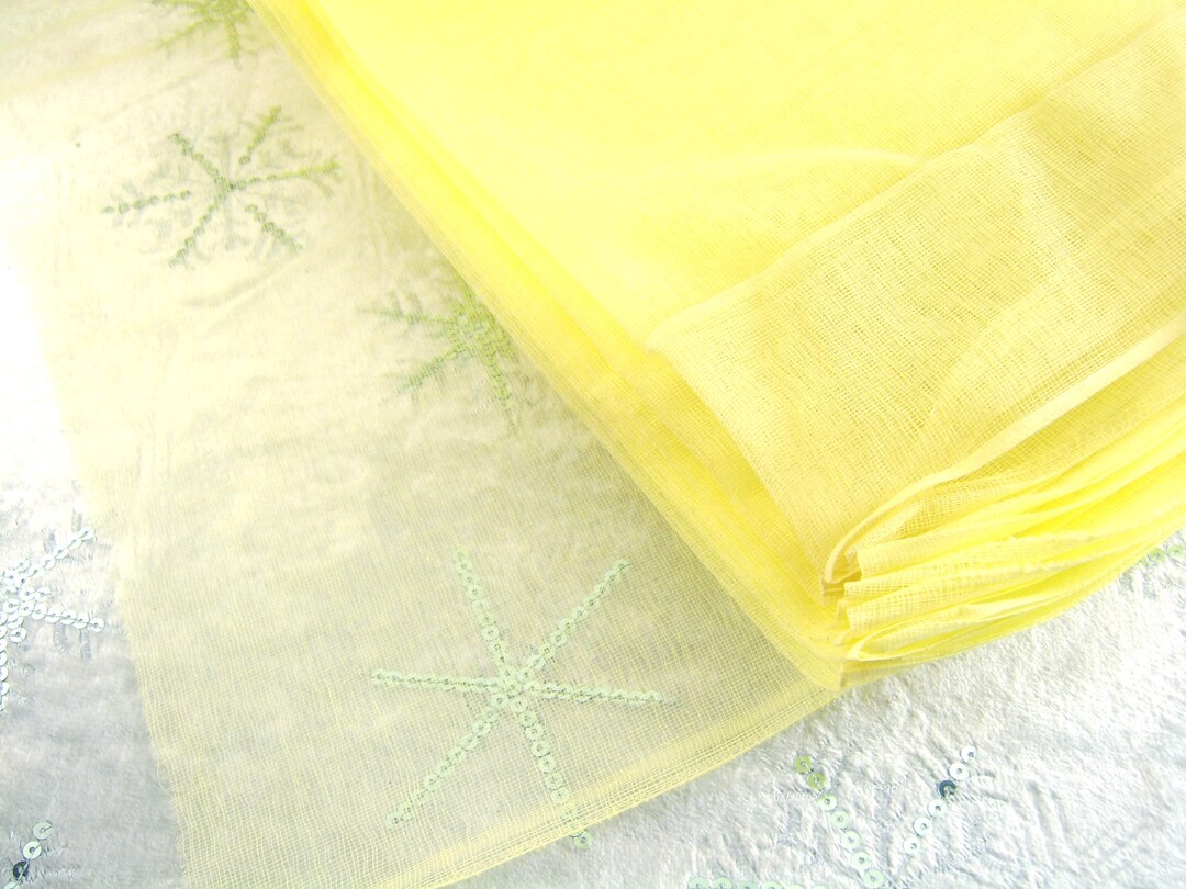 Vintage Lemon Yellow Tarlatan, Yellow Cotton Gauze Fabric for Dolls ...