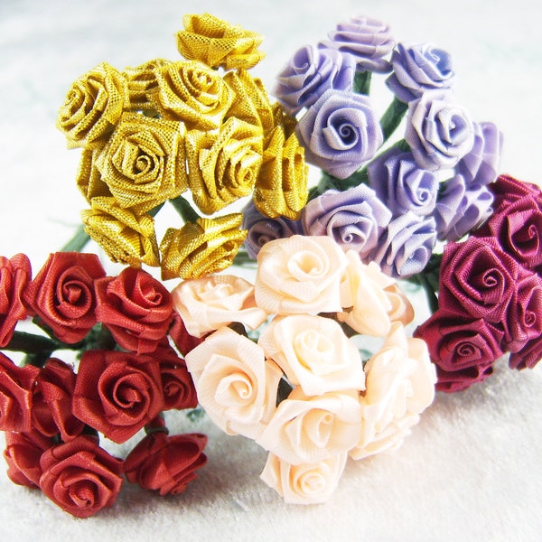 Tiny Ribbon Rose - Etsy