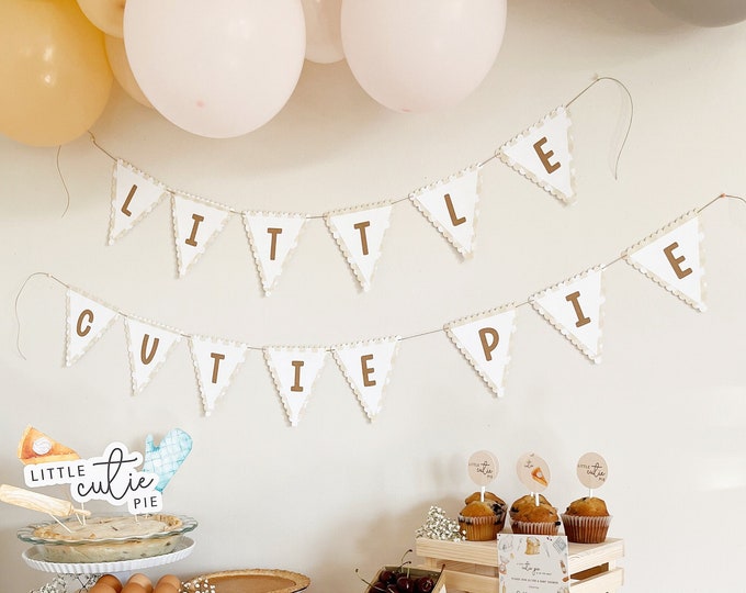 Cutie Pie Birthday Banner Baking Birthday Little Cutie Pie Theme Baby ...