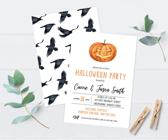 Pumpkin Halloween Costume Contest Invitation