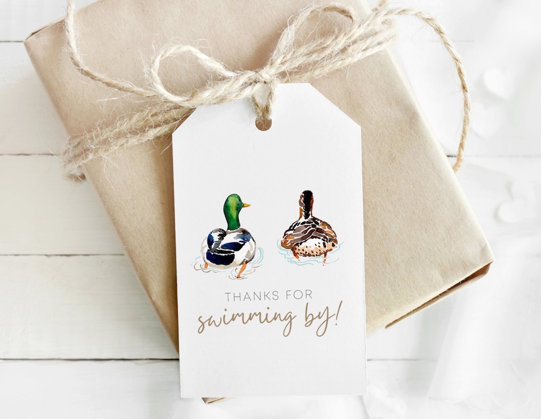 One Lucky Duck Thank You Tag | Mallard Duck Birthday Theme Favors | Boy ...