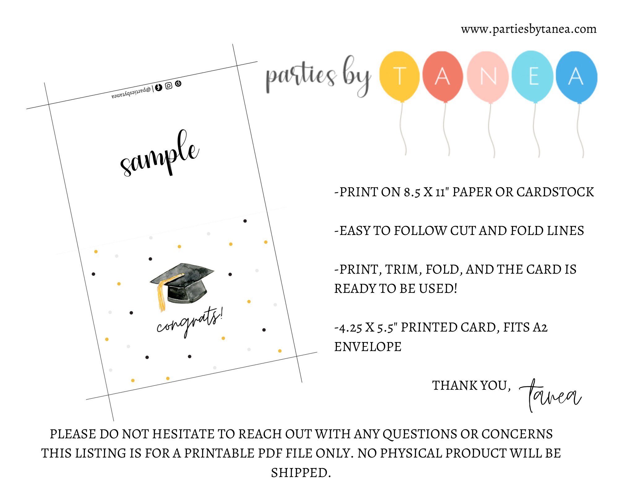 Printable Graduation Card | Card for Grad Template | Congrats Grad ...