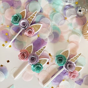 Unicorn Cupcake Toppers Set of 5 | Birthday Party Decorations | Baby ...