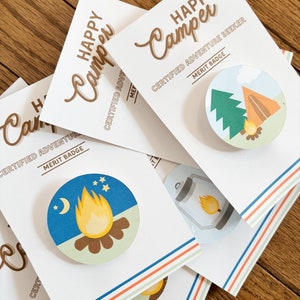 Merit Badges Set of 7 Happy Camper Party Favor Camping Favors Outdoor ...