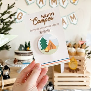 Merit Badges | Set of 7 | Happy Camper Party Favor | Camping Favors ...