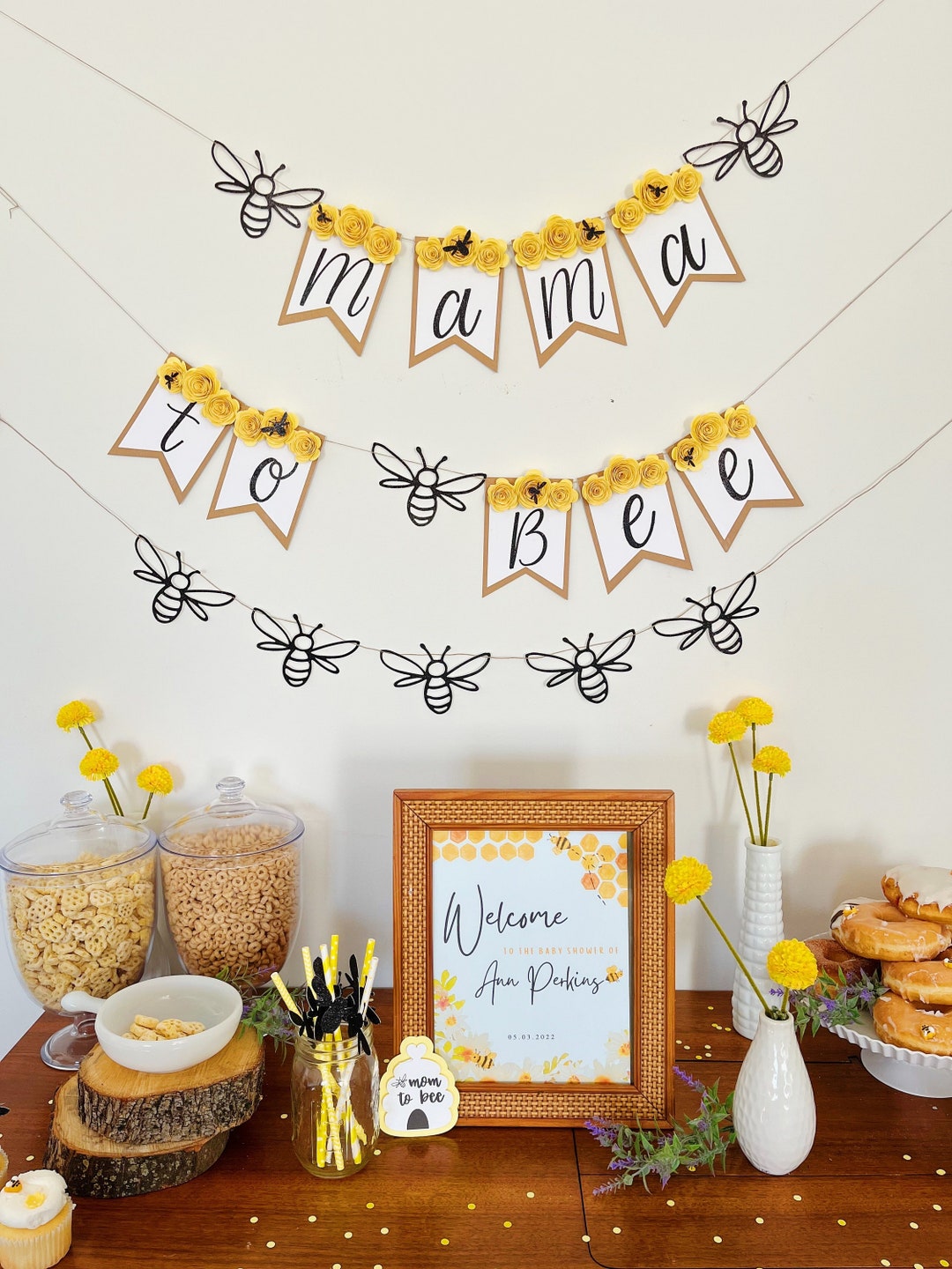 Printable Bee Baby Shower Welcome Sign Customizable Download and Print ...