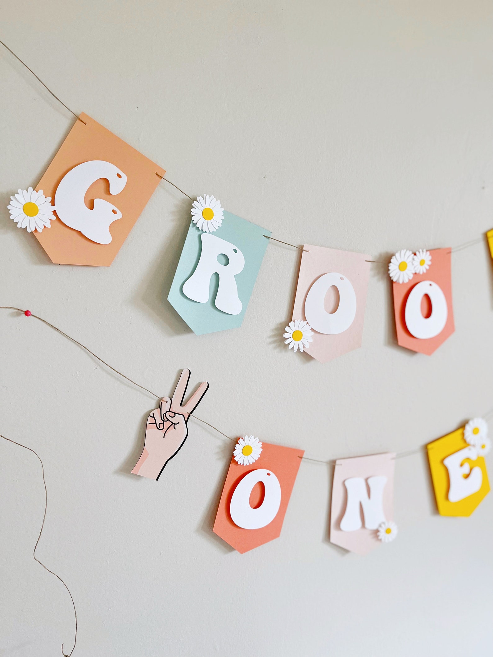 Groovy ONE Birthday Banner Daisy Birthday Party Decorations - Etsy