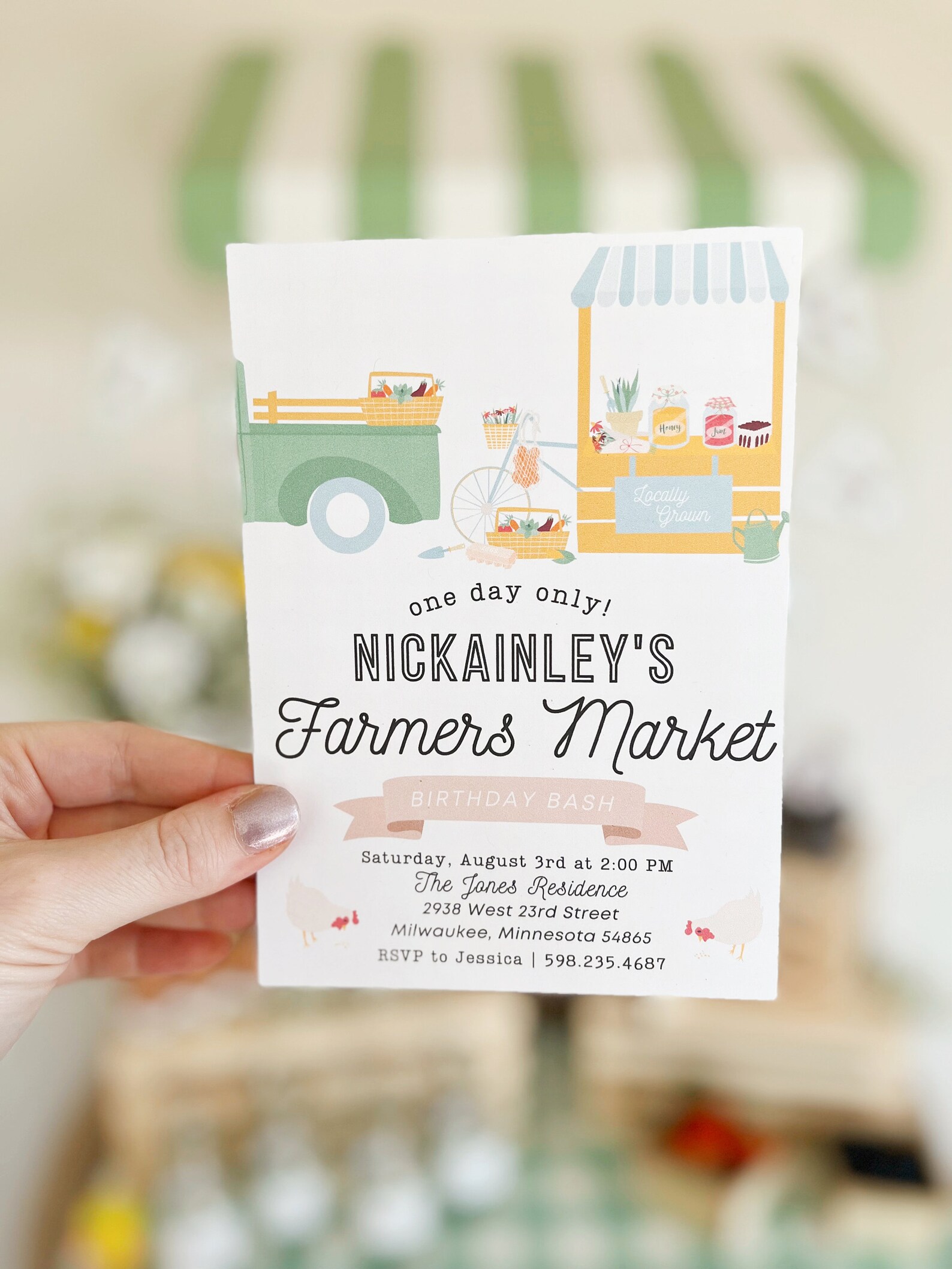 Farmers Market Birthday Party Invitation | Printable or Printed | Farm ...