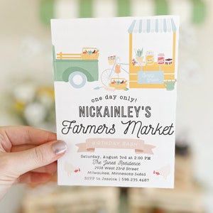 Farmers Market Birthday Party Invitation | Printable or Printed | Farm ...