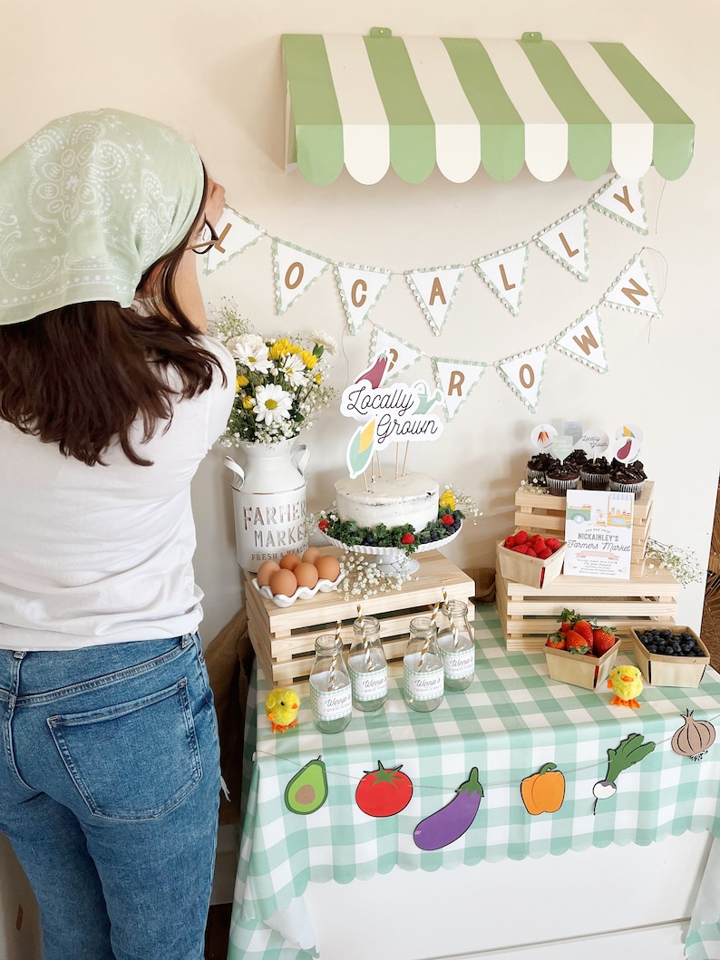 Farmers Market Banner Tutti-frutti Fruit and Veggies - Etsy