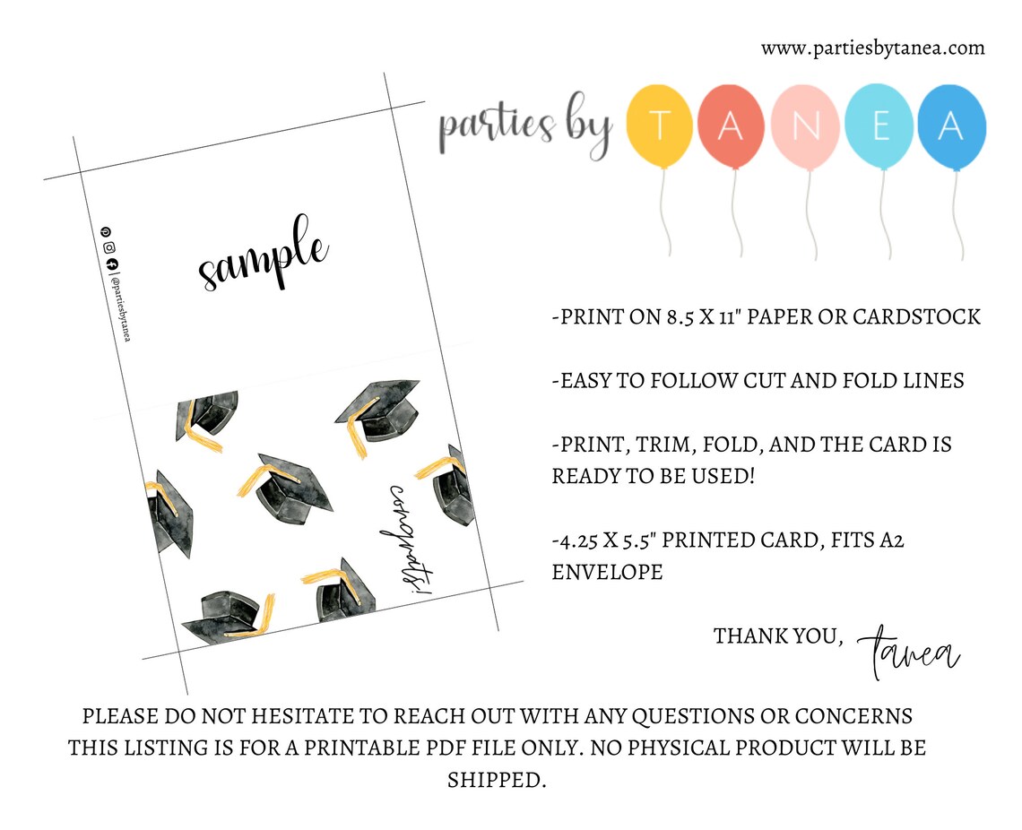 Printable Graduation Card Card for Grad Template Congrats - Etsy