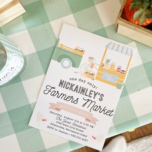 Farmers Market Birthday Party Invitation | Printable or Printed | Farm ...