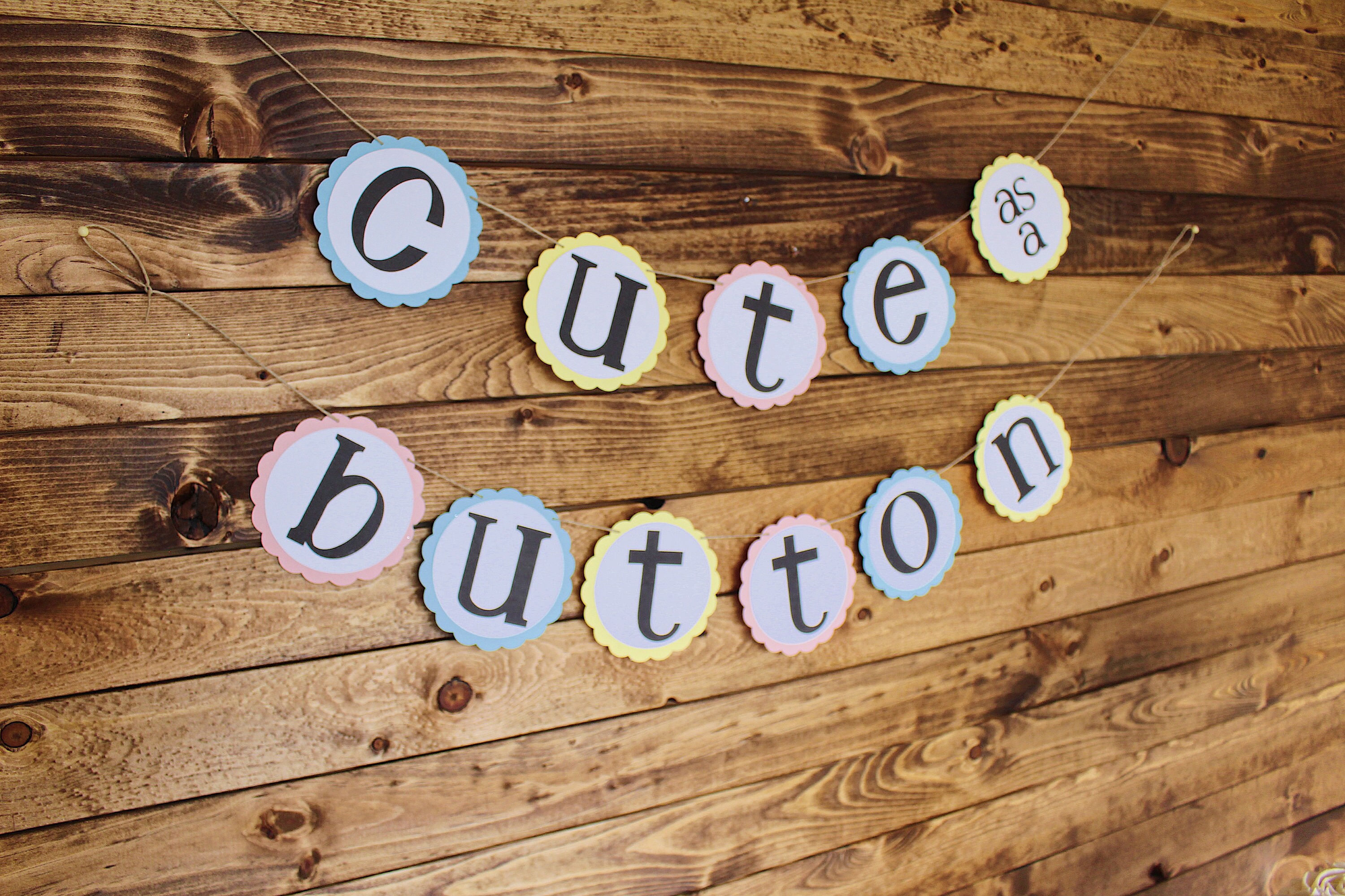Cute as a Button Banner | Cute as a Button Baby Shower Banner | Cute as ...