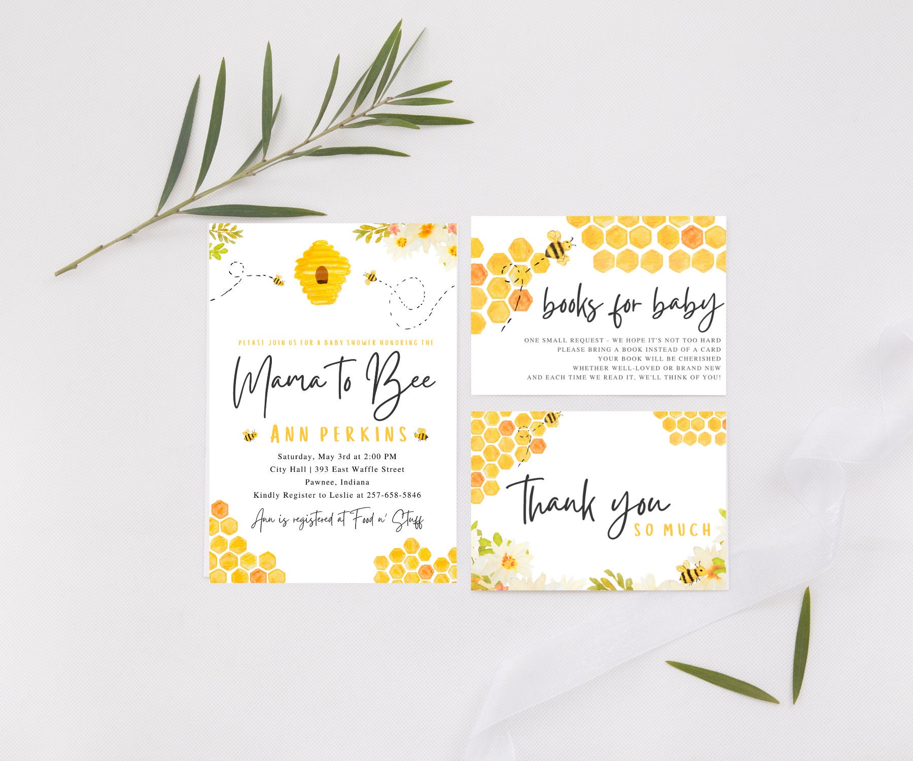 Mama to Bee Invitation | Baby Shower Invitation Suite | Mommy to Bee ...