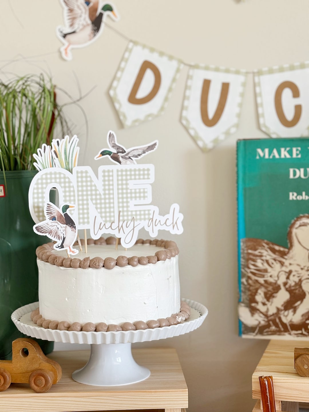 One Lucky Duck Cake Topper | Mallard Duck Cake Decorations | 1st ...
