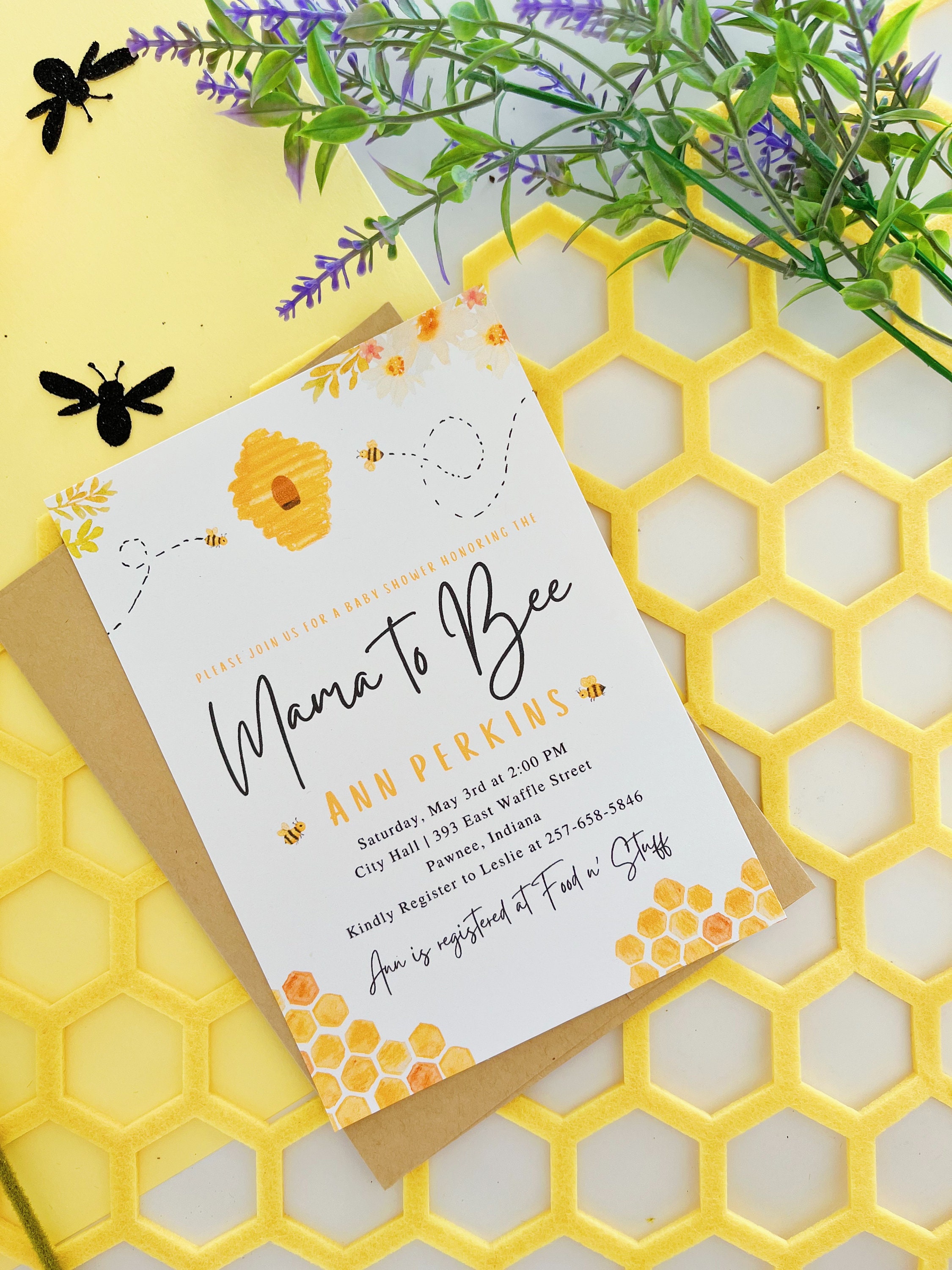 Mama to Bee Invitation | Baby Shower Invitation Suite | Mommy to Bee ...