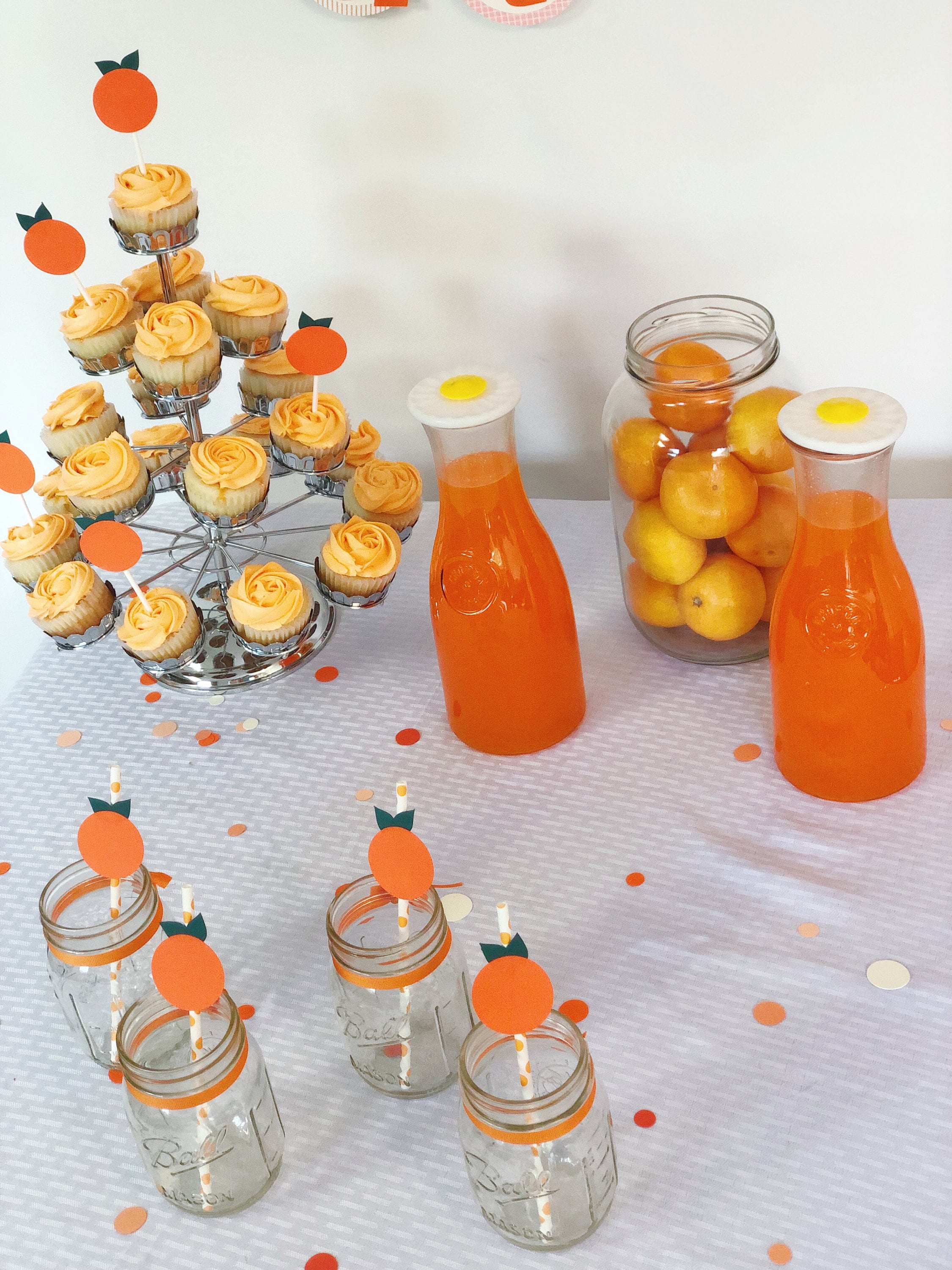 Little Cutie Baby Shower Decorations Paper Straws | Orange Fruit Paper ...