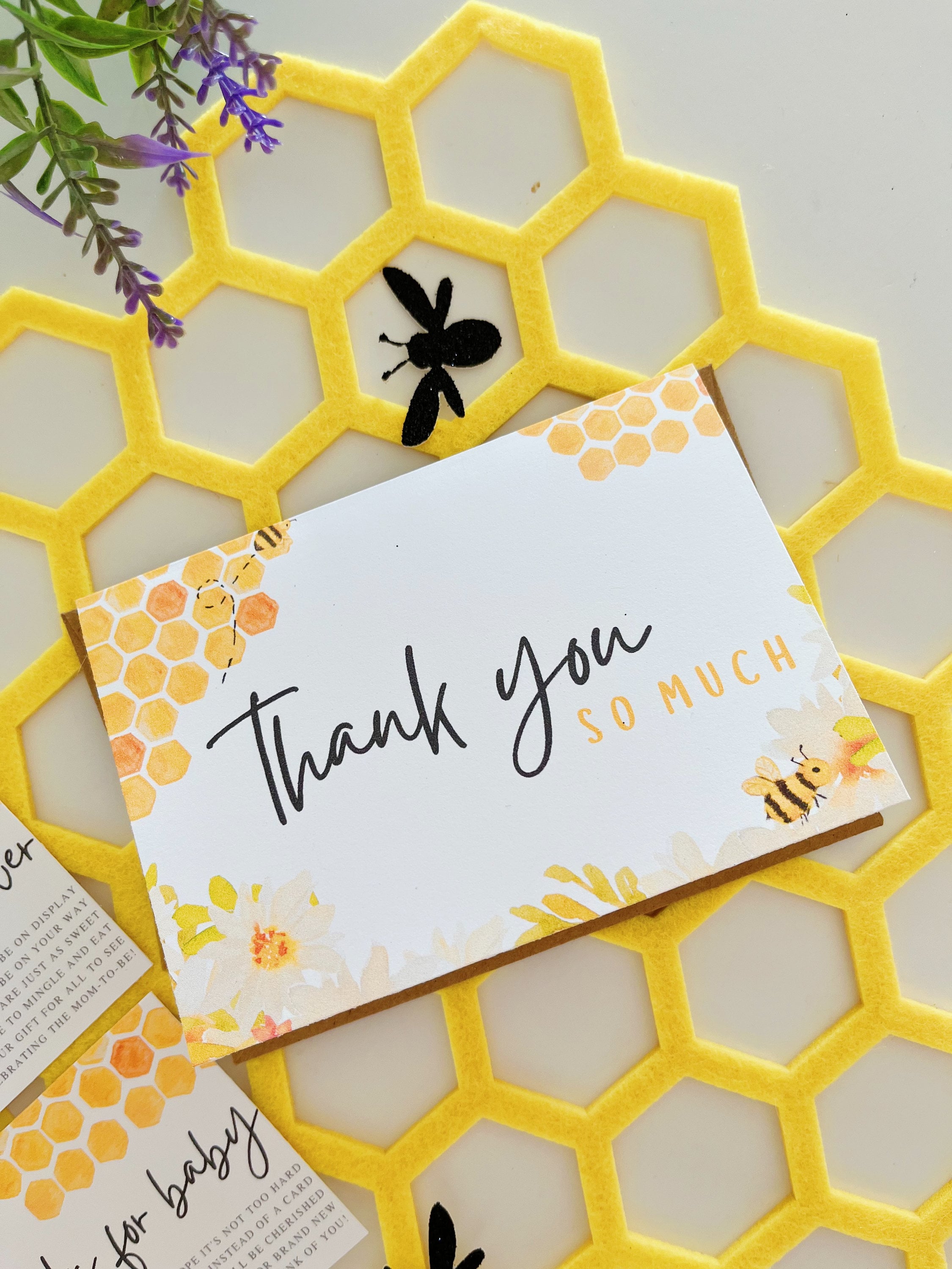 Printed Bee Thank You Card With Envelope | Mam to Bee Thank You ...