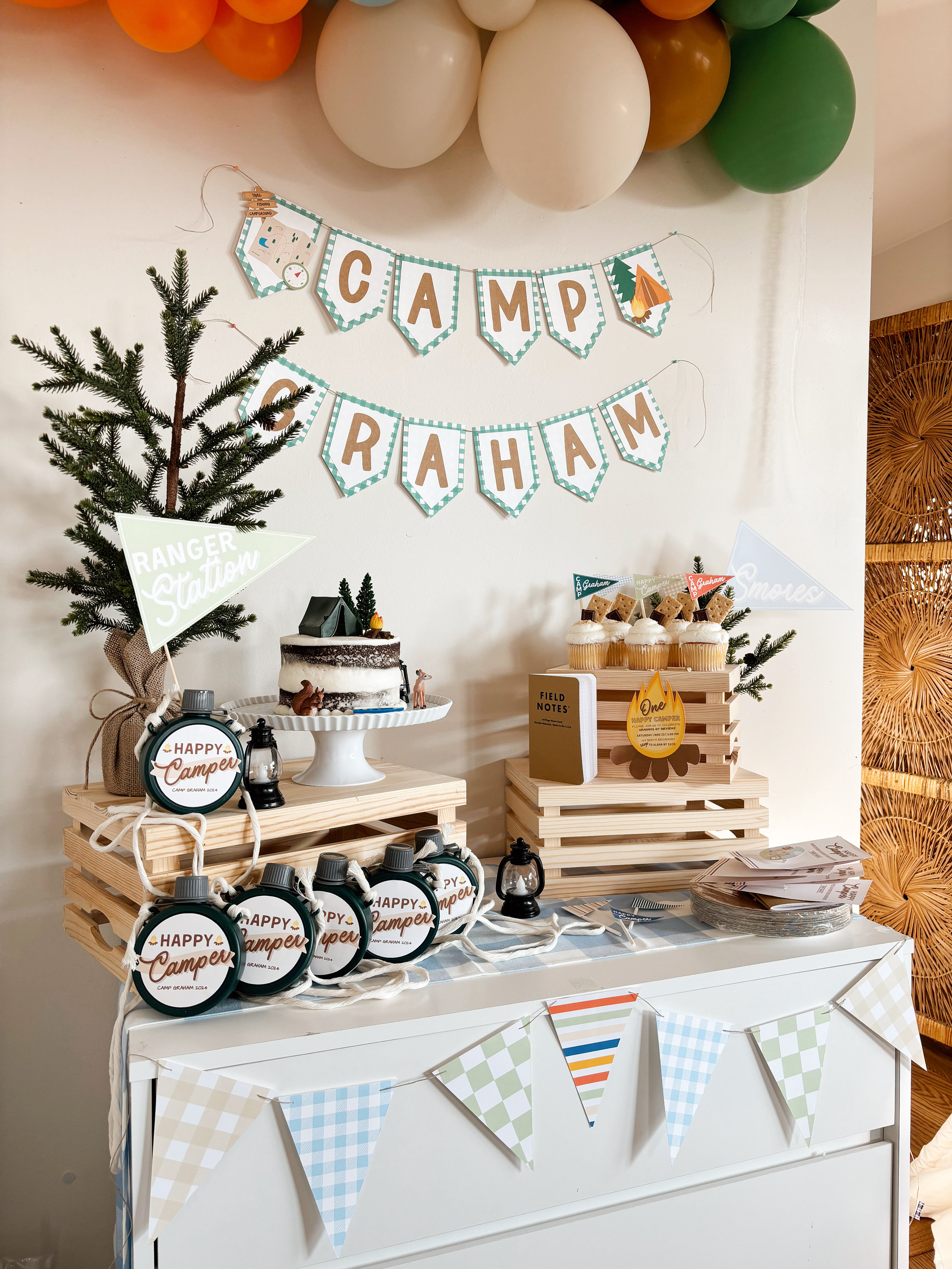 One Happy Camper Birthday Party Decor Kit | Baby Shower Decorations ...