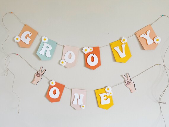 Groovy ONE Birthday Banner Daisy Birthday Party Decorations - Etsy