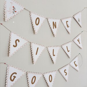 One Silly Goose Birthday Banner | Custom Name One Silly Goose Banner ...