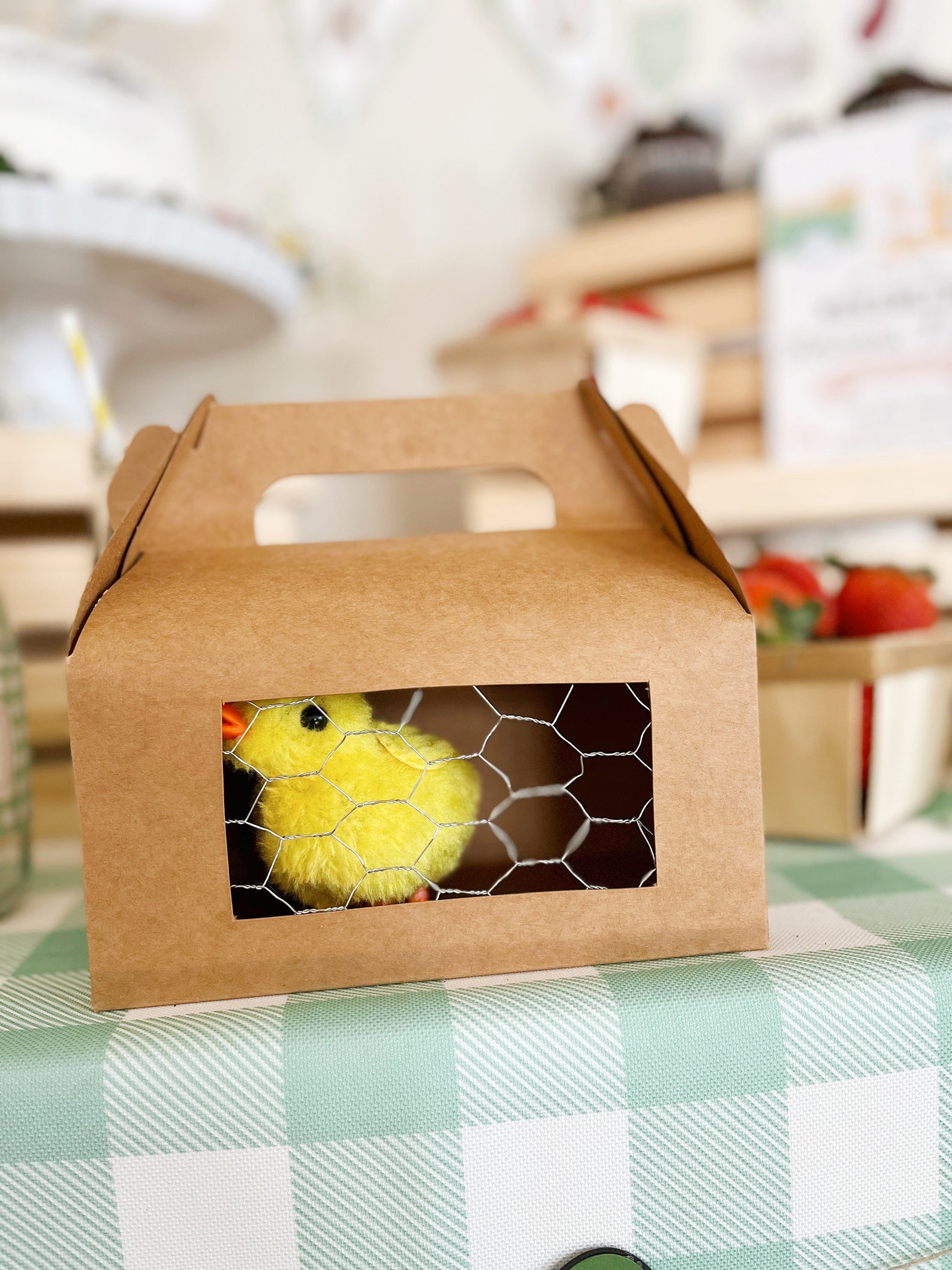 Mini Chicken Coop Replica Baby Chick Party Favor Farm Animal Barnyard ...