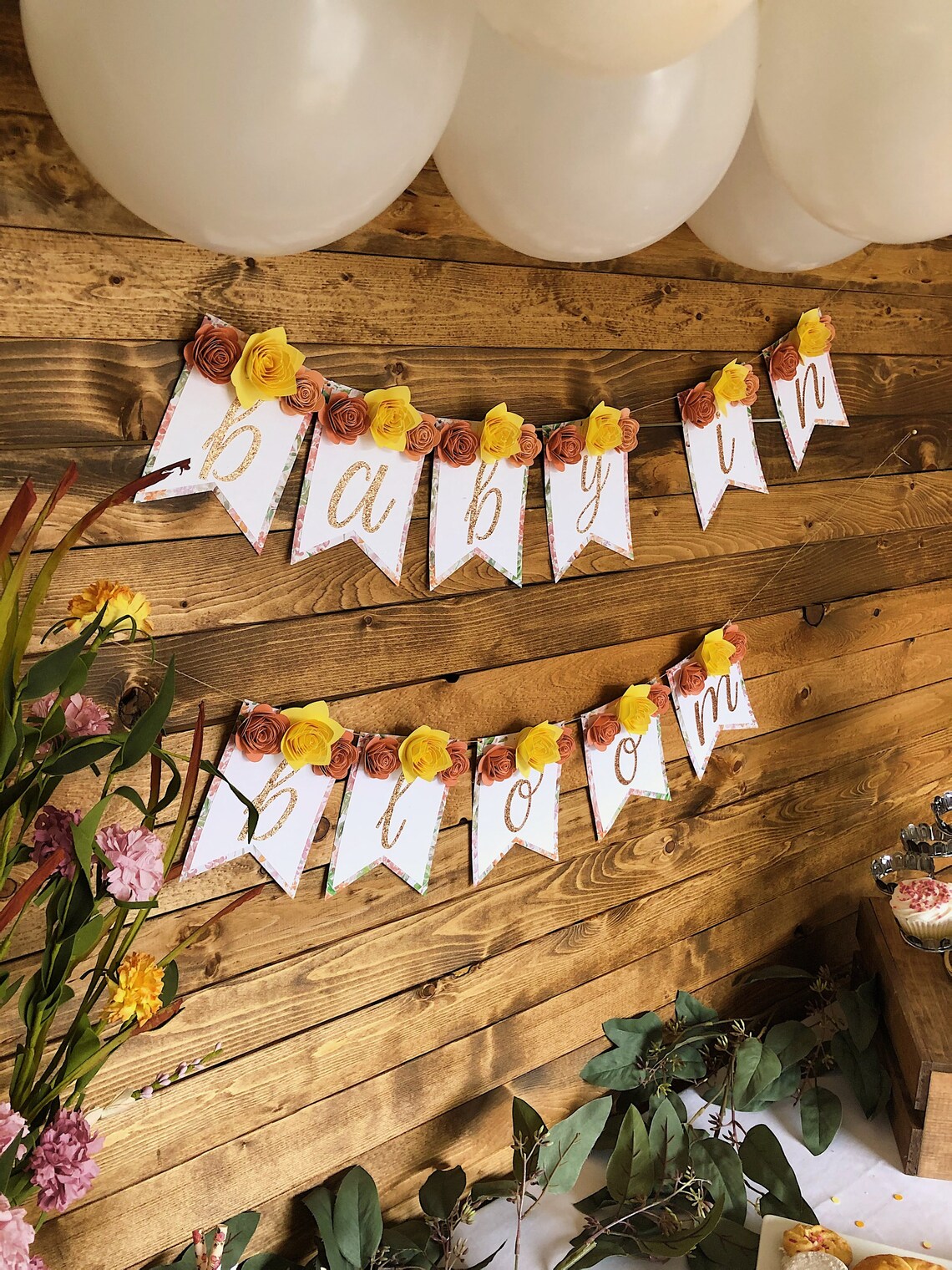 Baby in Bloom Banner Floral Baby Shower Decoration Baby | Etsy