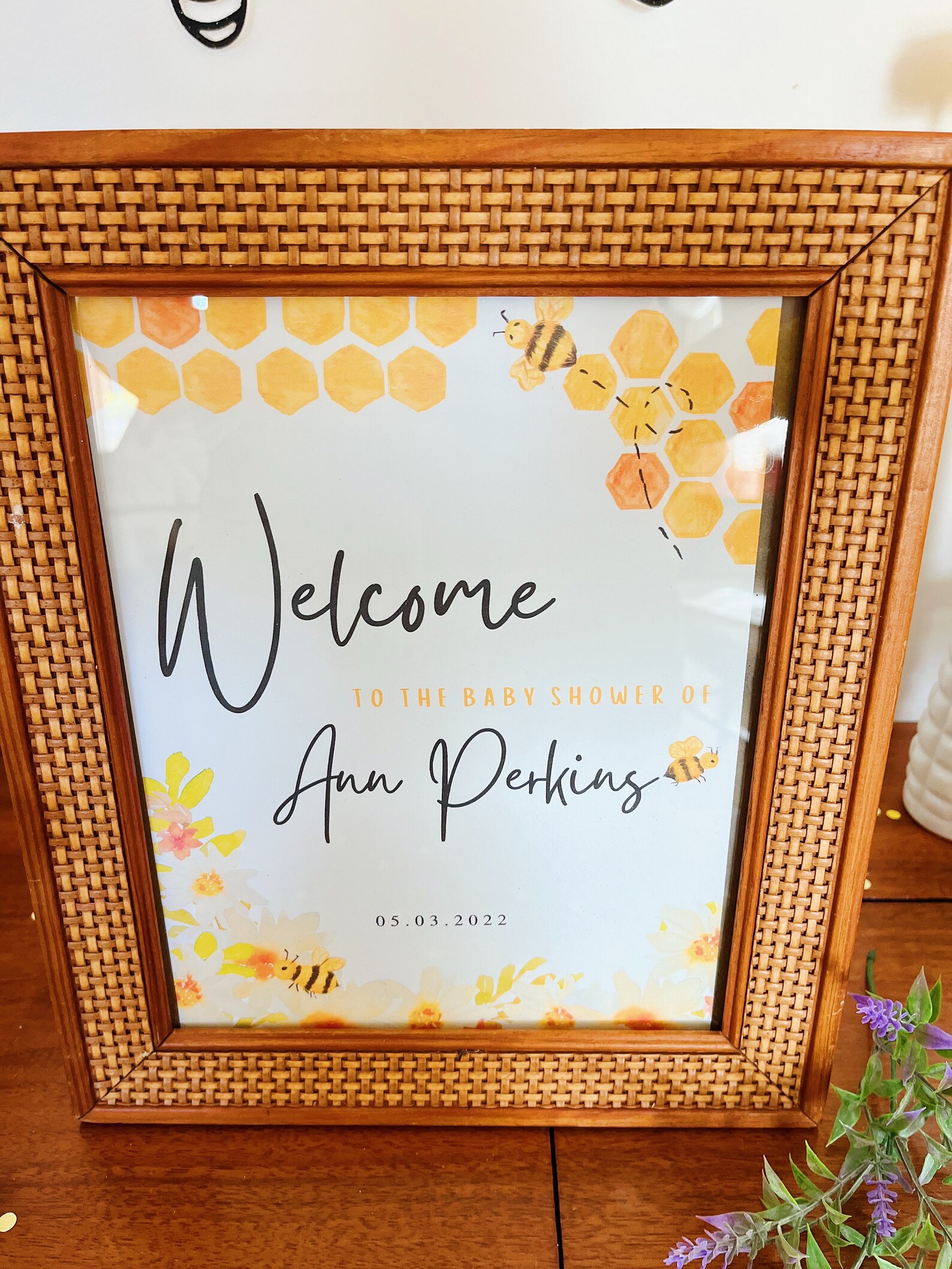 Printable Bee Baby Shower Welcome Sign Customizable - Etsy