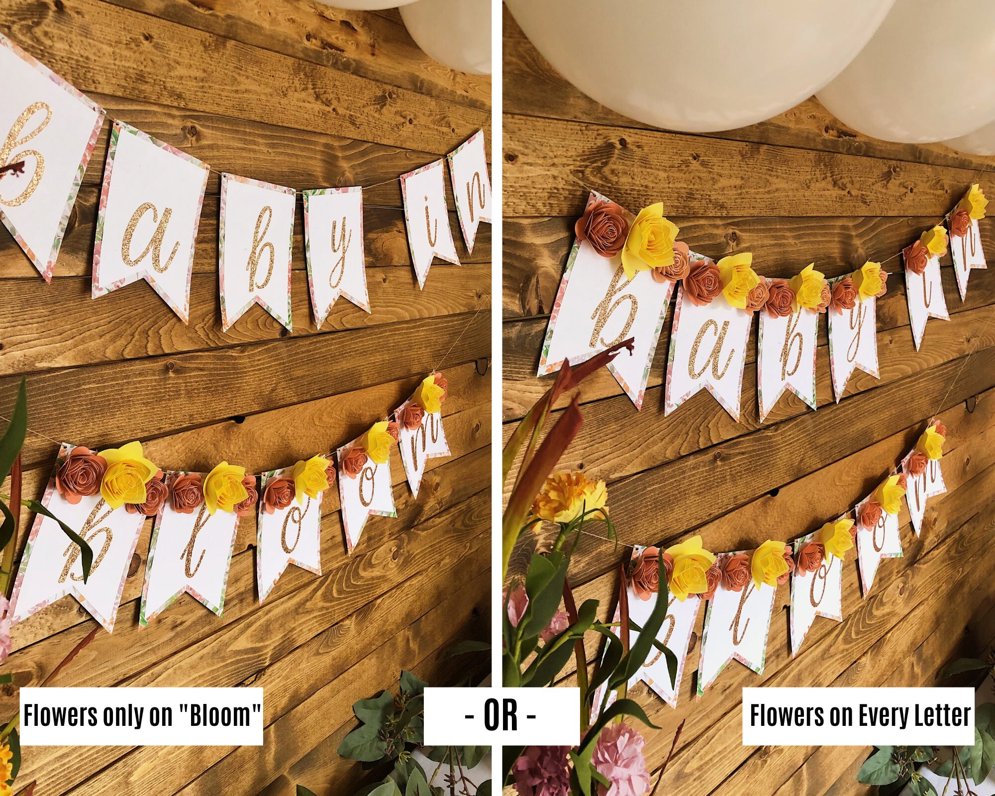 Baby in Bloom Banner Floral Baby Shower Decoration Baby | Etsy