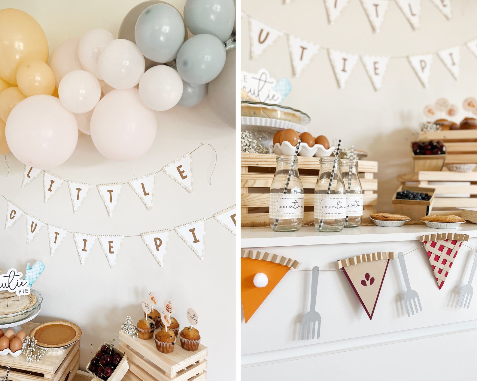 Cutie Pie Baby Shower Decor | Fall Party Decorations | Baking Themed ...