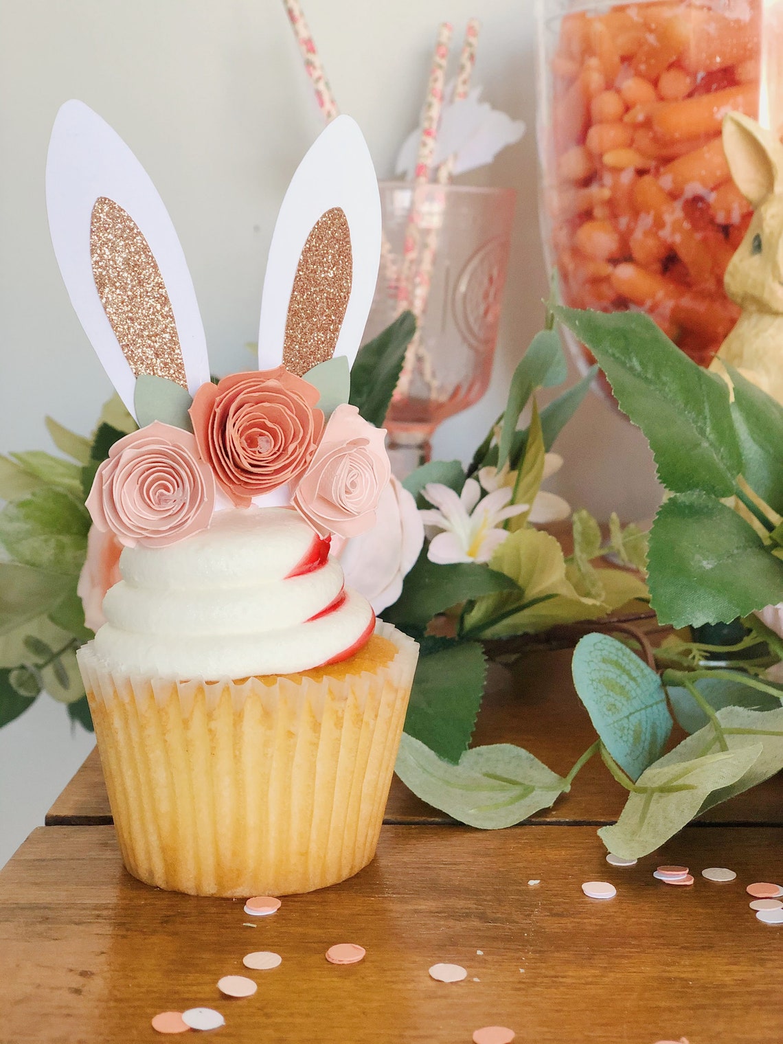 1 Bunny Cake Topper 1 Bunny Cupcake Topper | Etsy