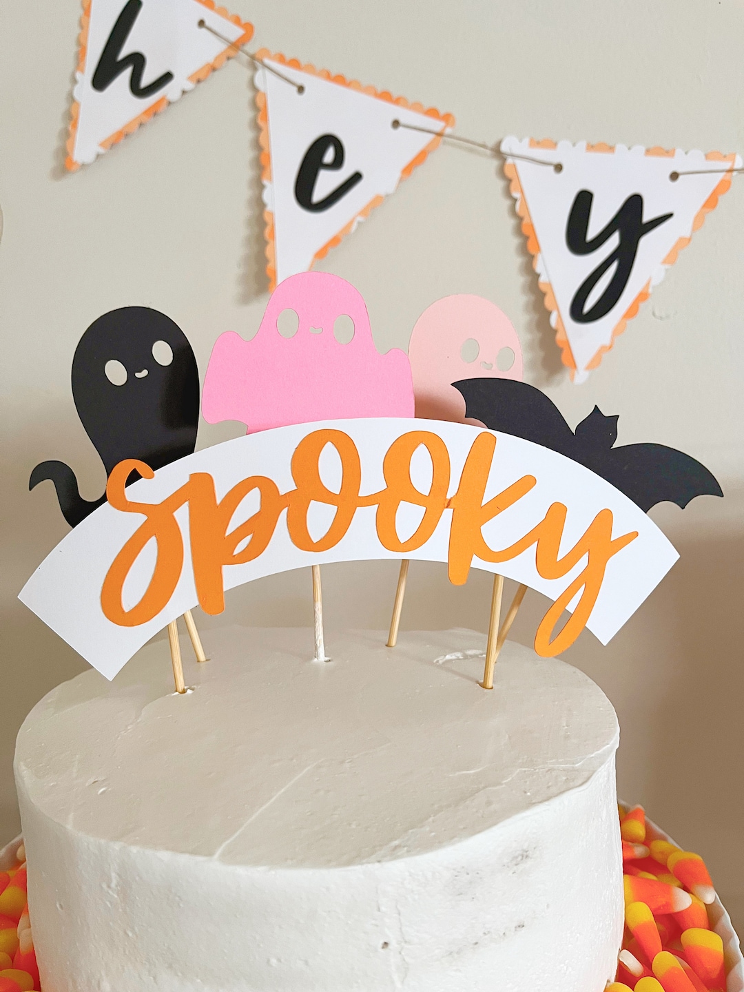 Spooky One Birthday Decorations | Spooky Cake Topper | Pink Halloween ...