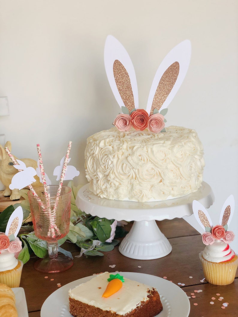 1 Bunny Cake Topper 1 Bunny Cupcake Topper - Etsy