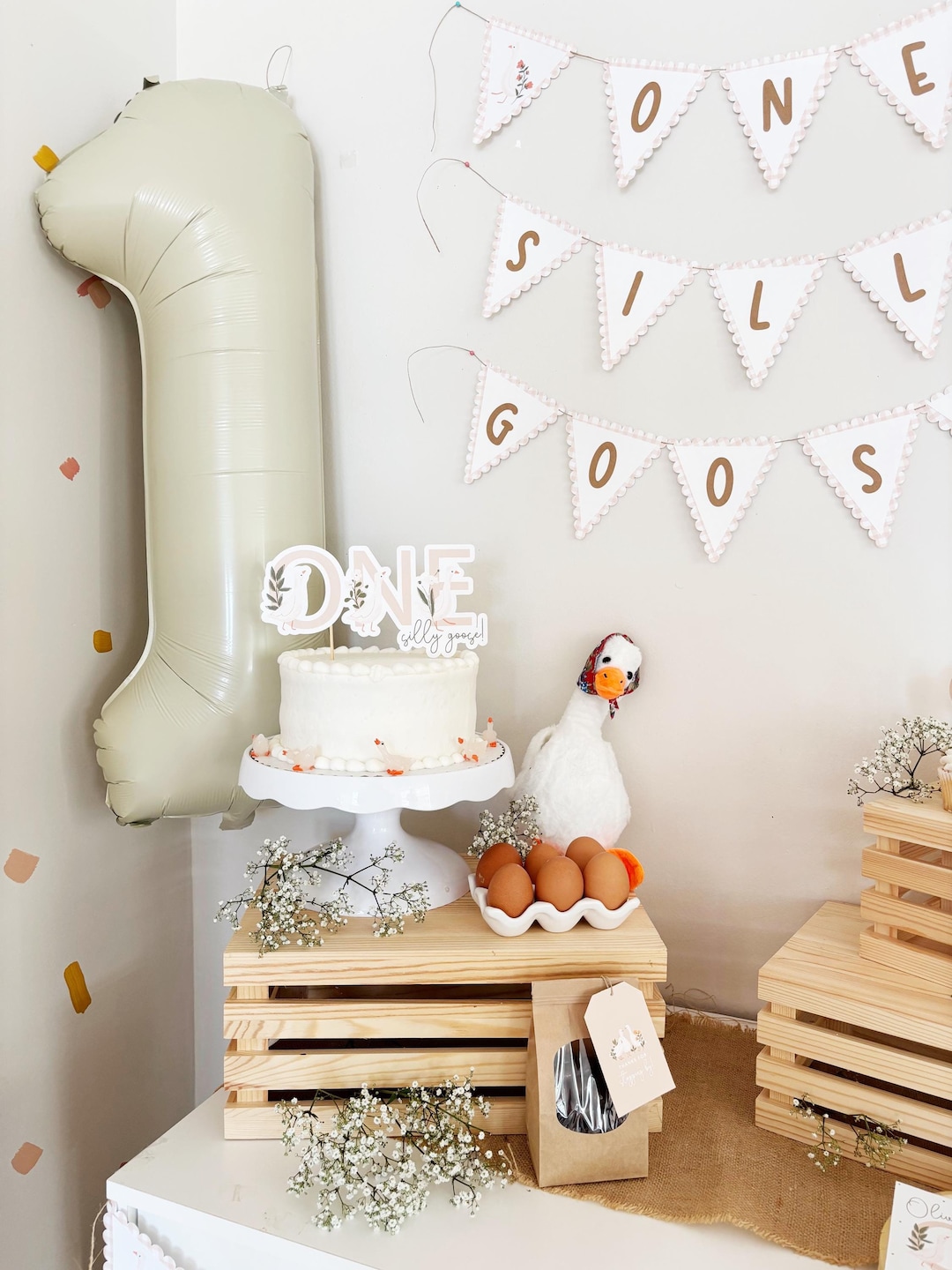 One Silly Goose First Birthday Decoration Kit | Geese Party | Girl 1st ...