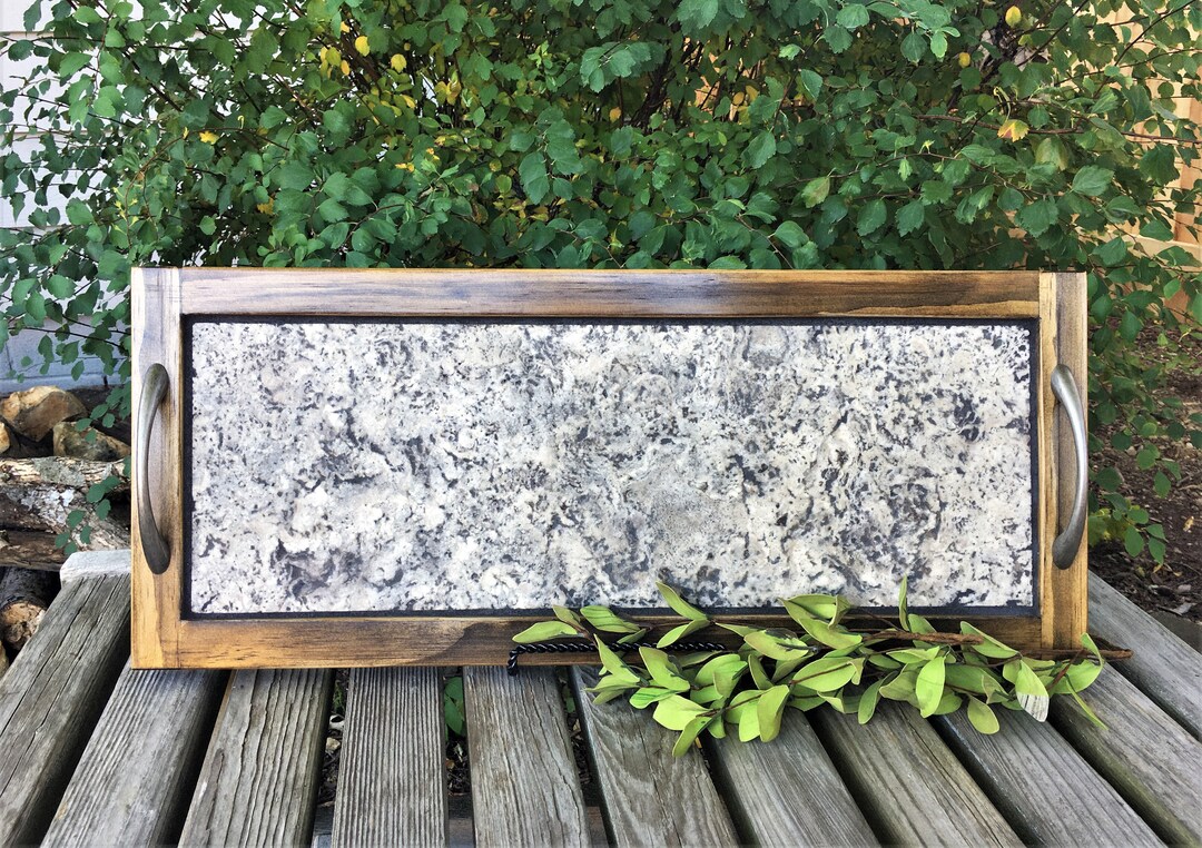 Oversized Wooden Ottoman Tray. Extra Large Wood Serving Tray With ...