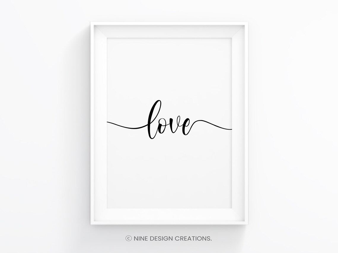 Love Script Printable Wall Art Printable Love Print Love - Etsy
