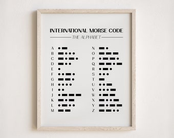 Printable Morse Code Alphabet Mnemonic Print Wall Art, Living Room ...