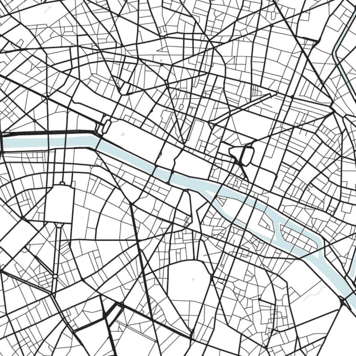 Paris France City Map Travel Map Print Wall Art Travel | Etsy