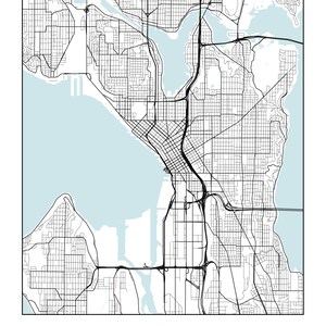Seattle Washington Digital File City Map Travel Map - Etsy