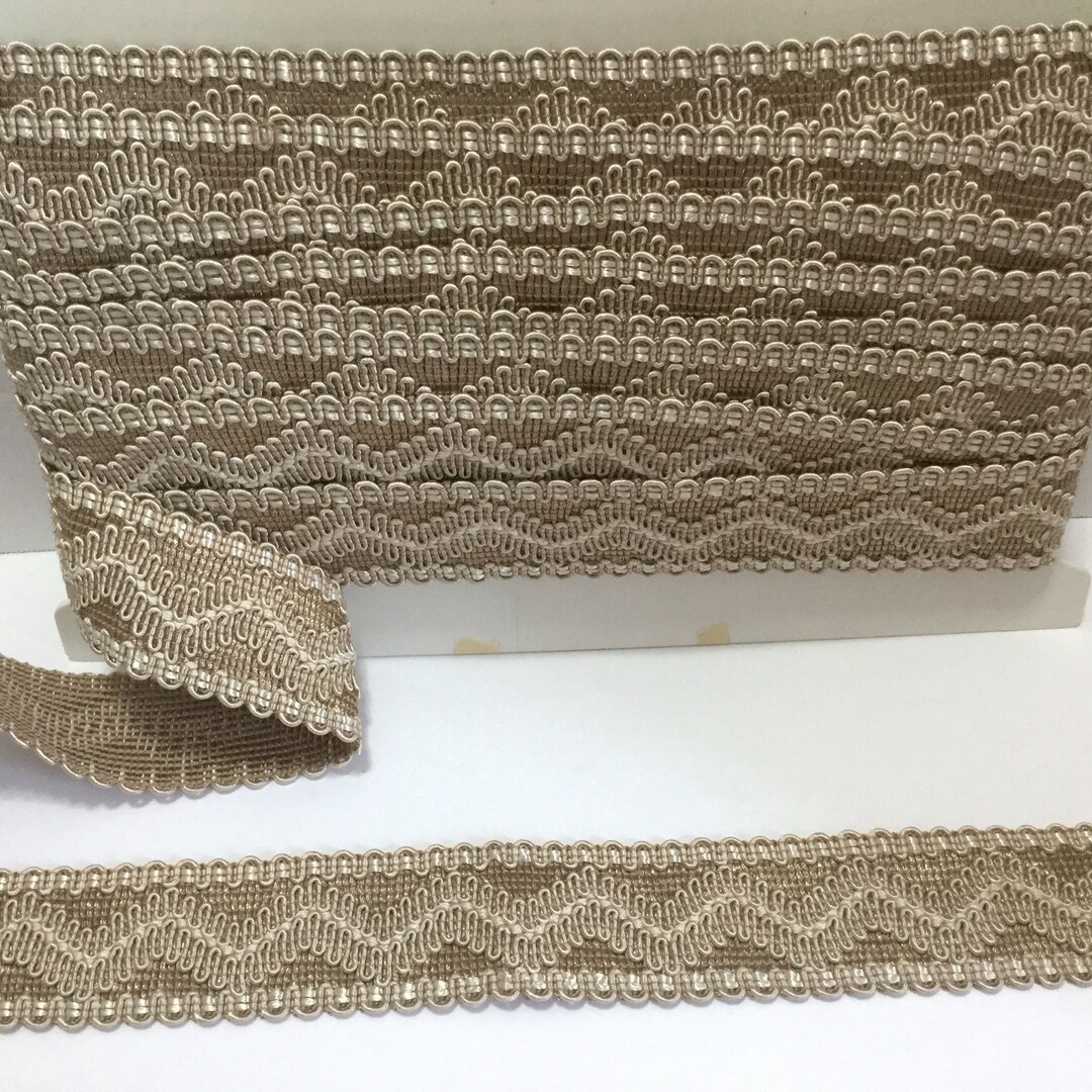 Gimp Trim Zig Zag Tan & Cream BY the Yard Upholstery Home Decor Crafts ...