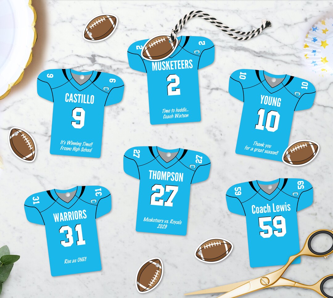 Editable Football Party Favor Tags, Personalized, Jersey Printable ...