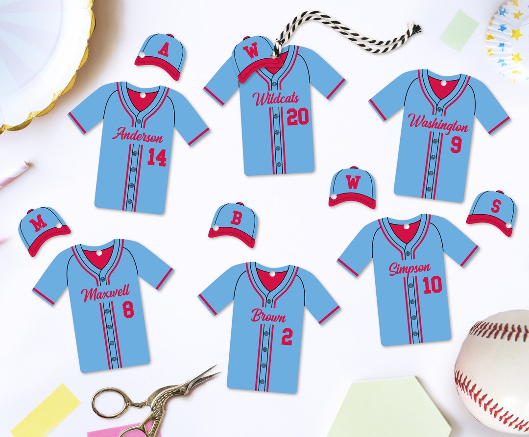 Editable Baseball Team Party Favor Tags Personalized Jersey - Etsy