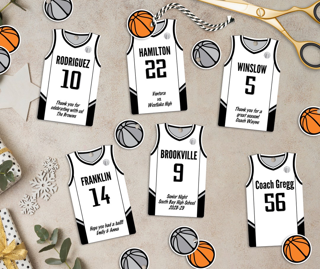 Editable Basketball Jersey Favor Tags, Team Birthday (instant Download ...
