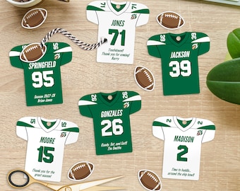 Editable Soccer Party Favor Tags, Personalized, Jersey Shaped Printable ...