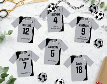 Editable Football Party Favor Tags Personalized Jersey - Etsy