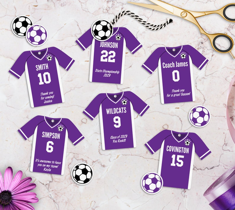 Editable Soccer Party Favor Tags Personalized Jersey Shaped - Etsy
