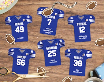 Editable Football Party Favor Tags, Personalized, Jersey Printable ...