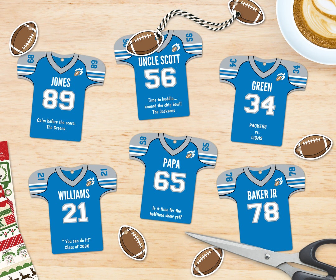 Editable Football Jersey Favor Tags, Personalized Printable (instant ...