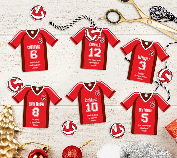 Editable Volleyball Team Party Favor Tags Personalized - Etsy